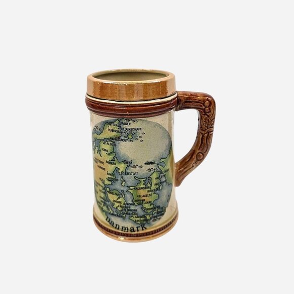 Other | Vintage Karlslunde Keramik Map Of Denmark Glazed Ceramic Stein ...